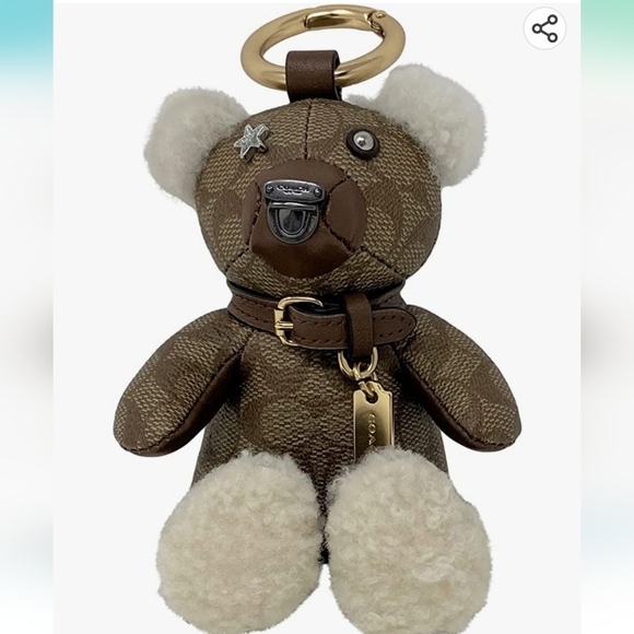 Coach | Bags | Small Coach Bear Bag Charm In Signature Canvas Gdkha ...